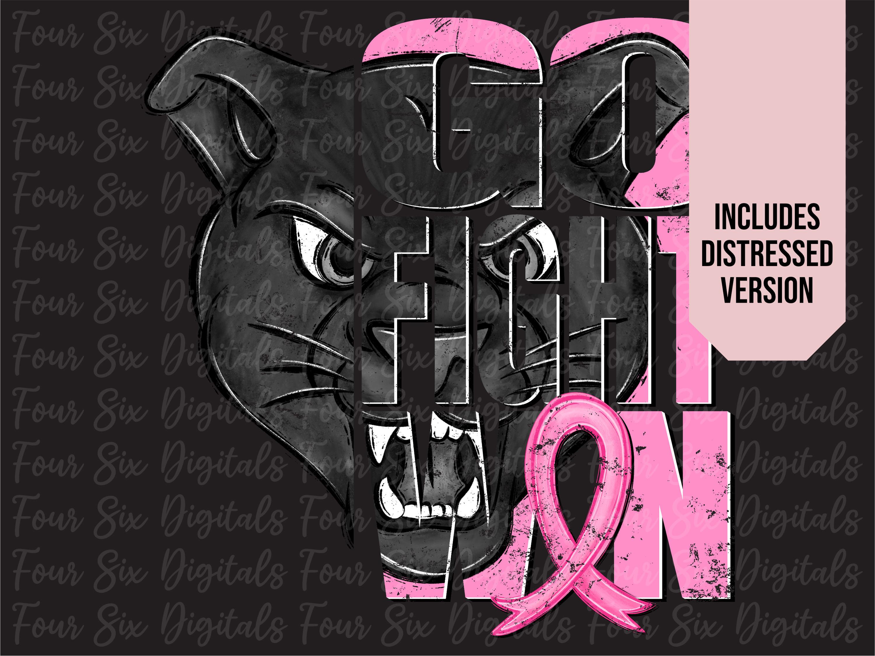 Go Fight Win Panther Png, Breast Cancer Awareness, Panthers Mascot ...