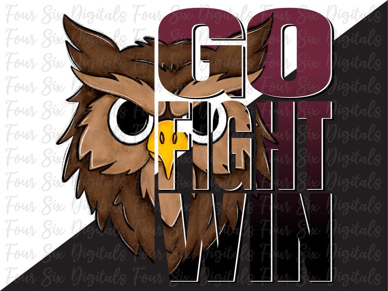 Go Fight Win Owls Png, Owls Png, School Spirit, Owls Mascot, Digital ...