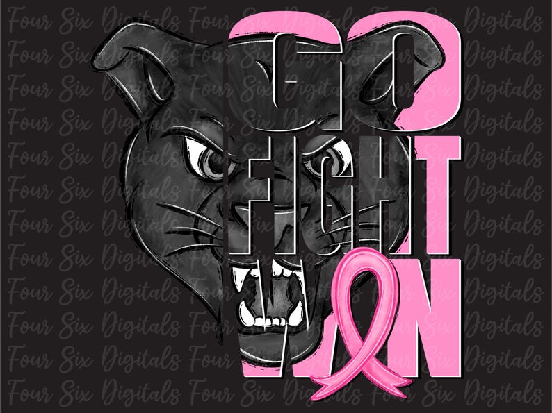 Go Fight Win Panther Png, Breast Cancer Awareness, Panthers Mascot ...