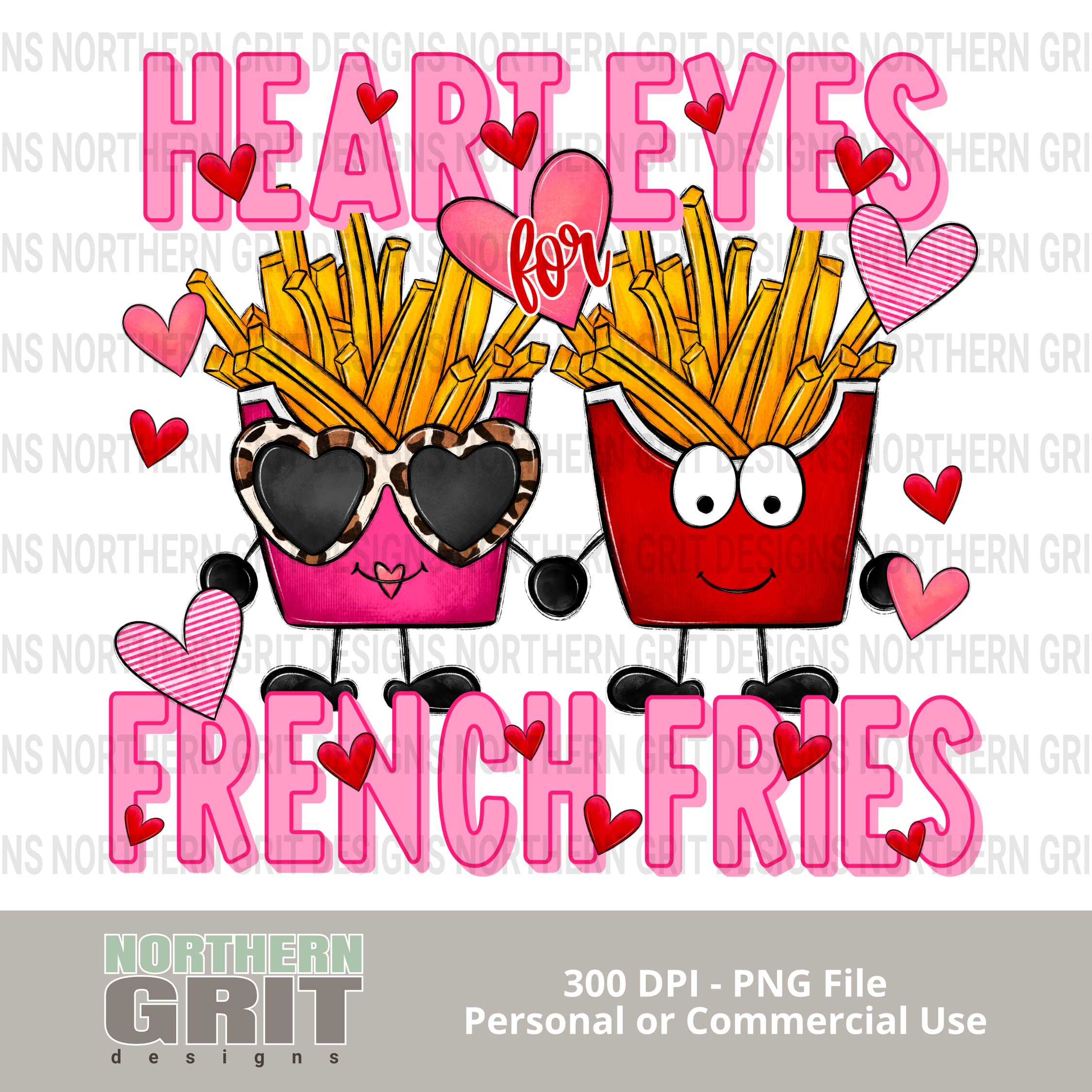 Heart Eyes for French Fries Png, French Fry Design, Valentine Png ...