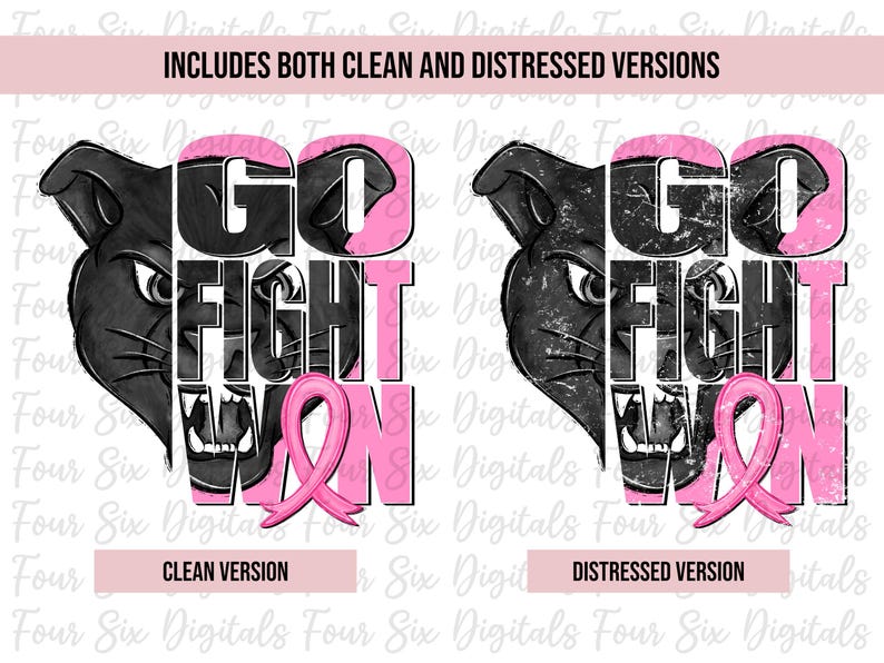Go Fight Win Panther Png, Breast Cancer Awareness, Panthers Mascot ...