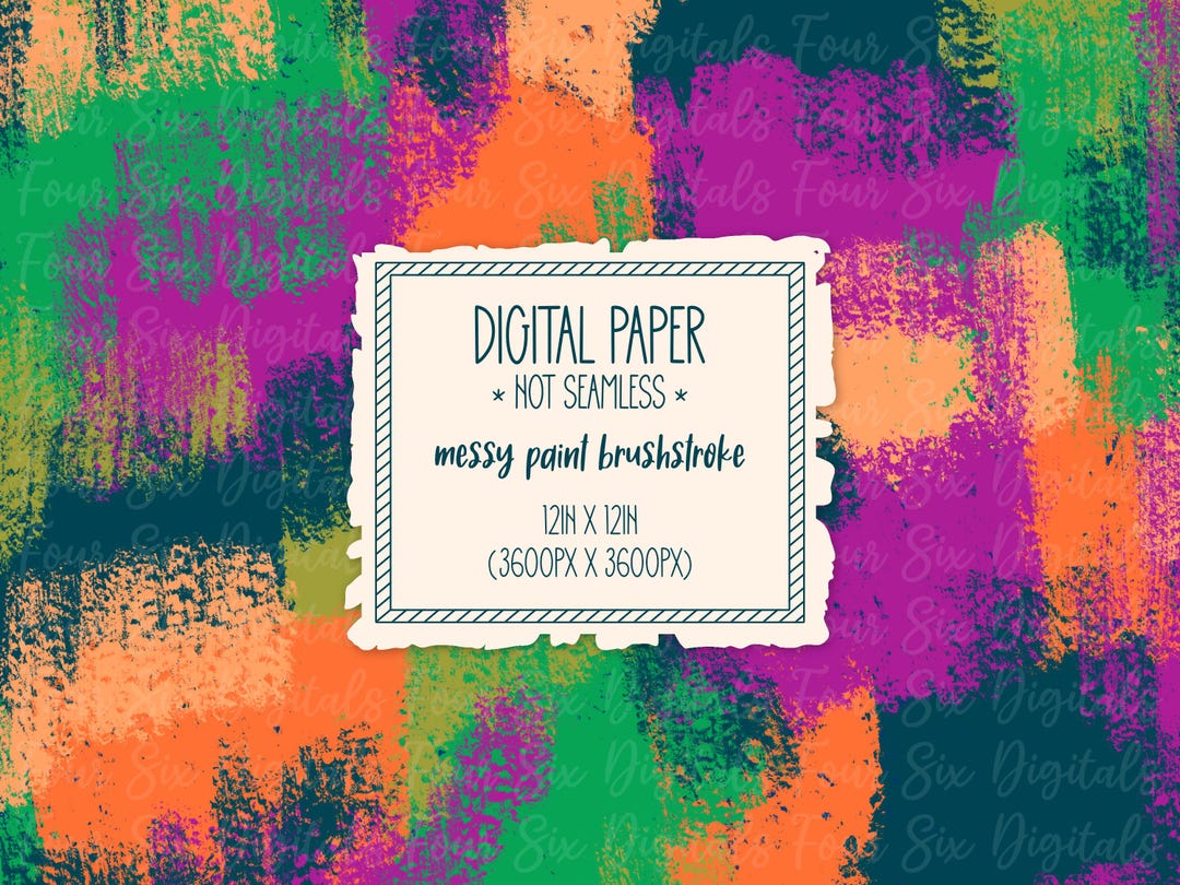 Messy Paint Brushstroke Digital Paper Png, Brush Stroke Pattern, Paint ...