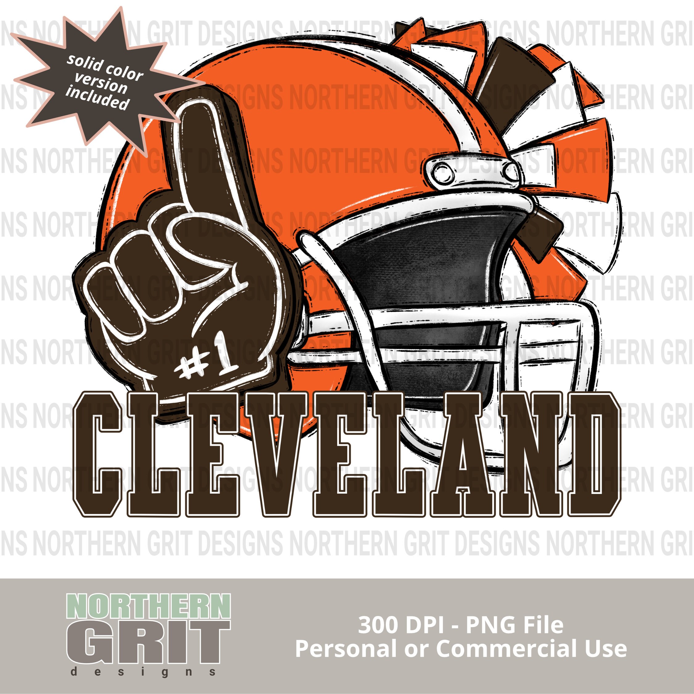 Cleveland Football Fan Png, Football Fan DTF Design, Cleveland Football ...