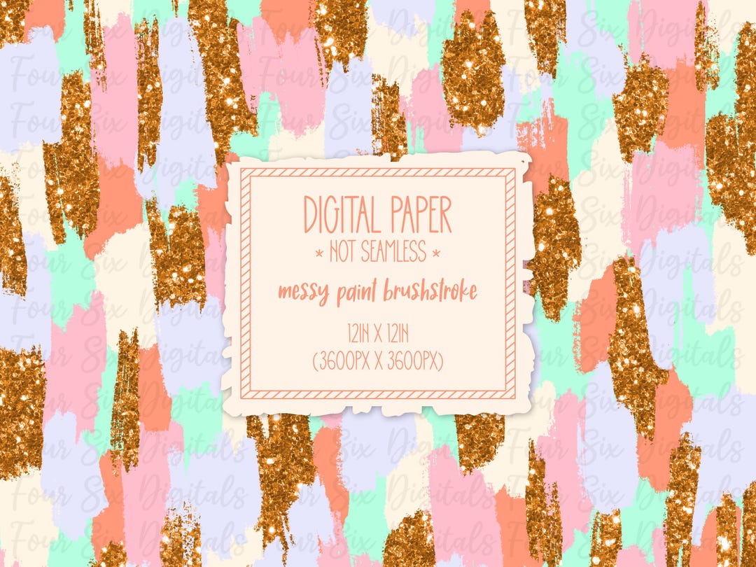 Brushstroke Digital Paper Png, Messy Paint Brush Stroke Pattern, Faux ...