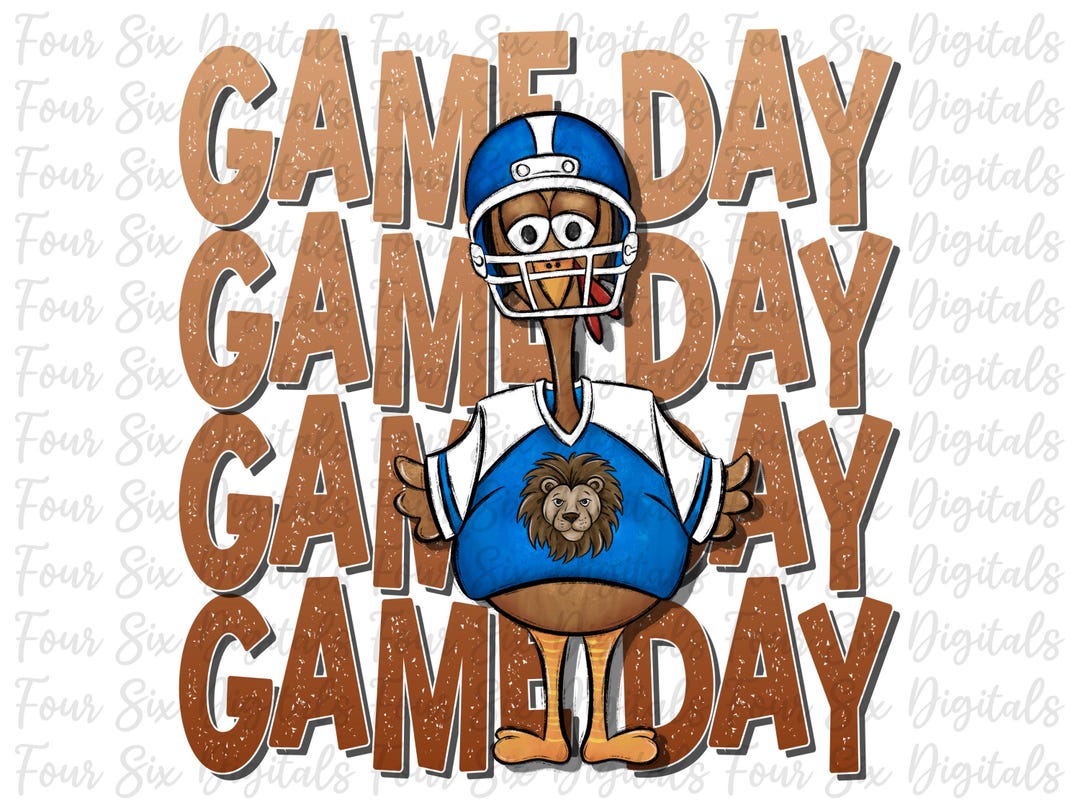 Game Day Turkey Png, Football Png, Thanksgiving Sublimation, DTG/DTF ...