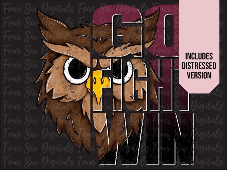 Go Fight Win Owls Png, Owls Png, School Spirit, Owls Mascot, Digital ...