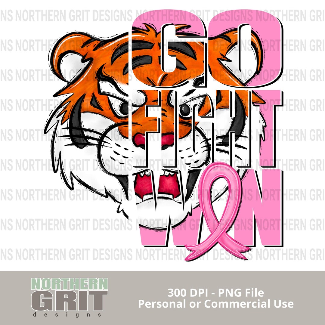 Go Fight Win Tigers Png, Breast Cancer Awareness, Tigers Mascot, Pink ...