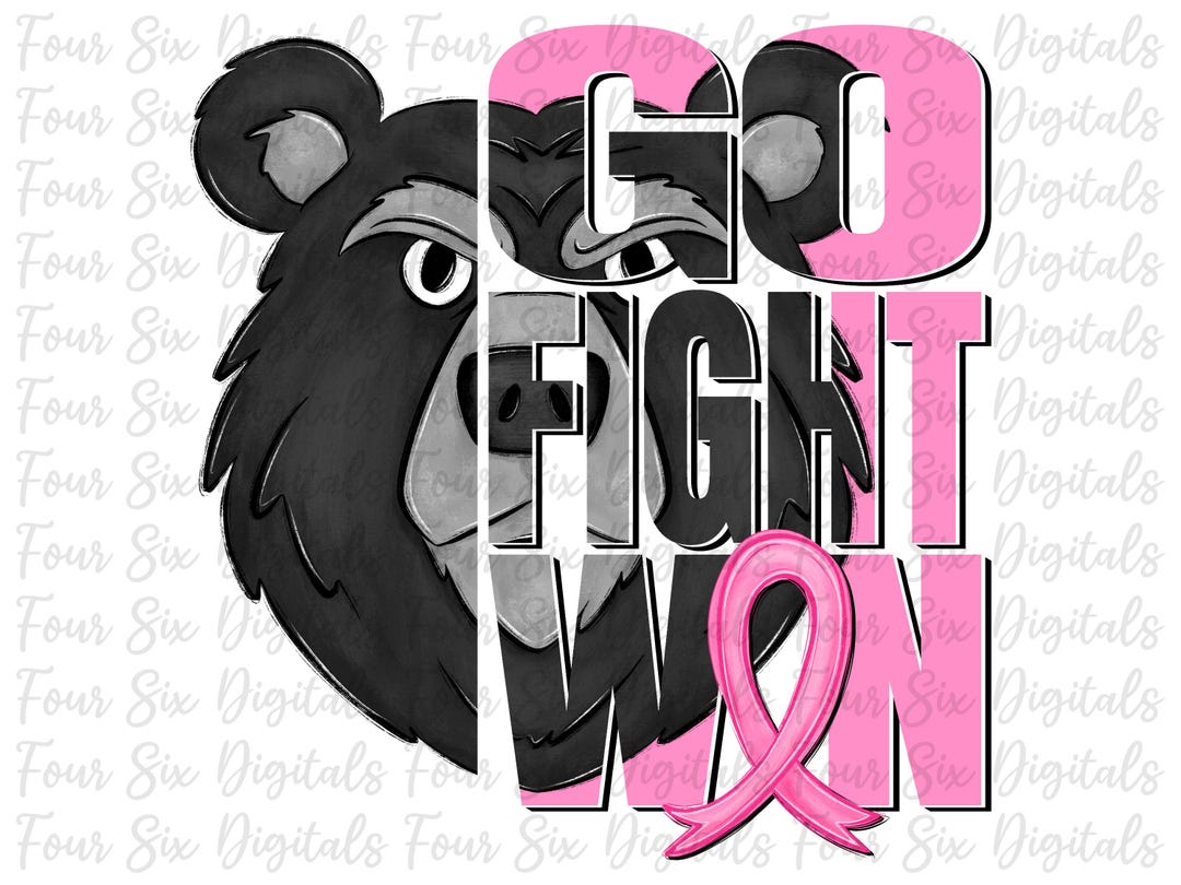 Go Fight Win Bears Png, Breast Cancer Awareness, Bears Mascot, Pink Out ...