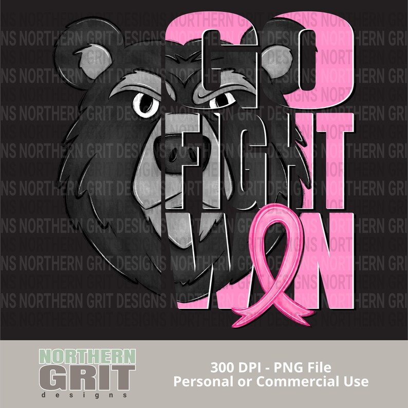 Go Fight Win Bears Png, Breast Cancer Awareness, Bears Mascot, Pink Out ...