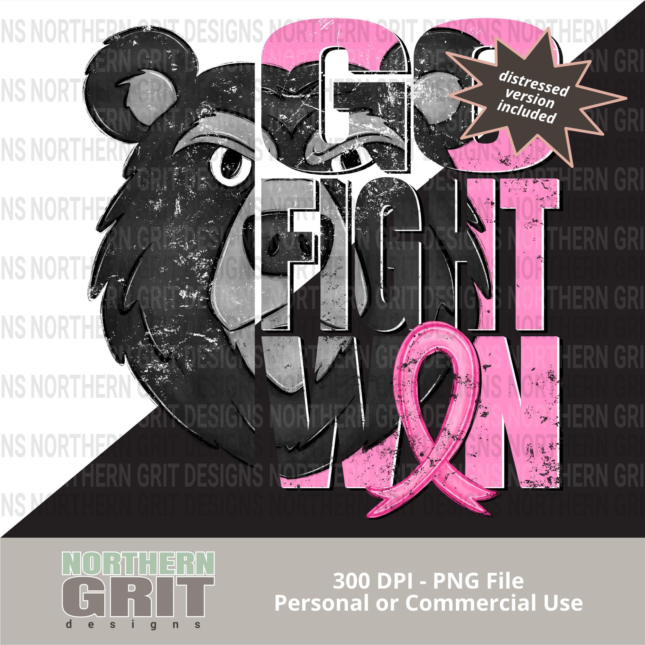 Go Fight Win Bears Png, Breast Cancer Awareness, Bears Mascot, Pink Out ...