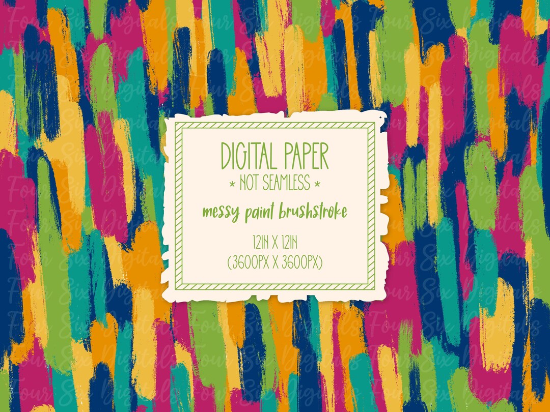 Messy Paint Brushstroke Digital Paper, Brush Stroke Pattern, Paint ...