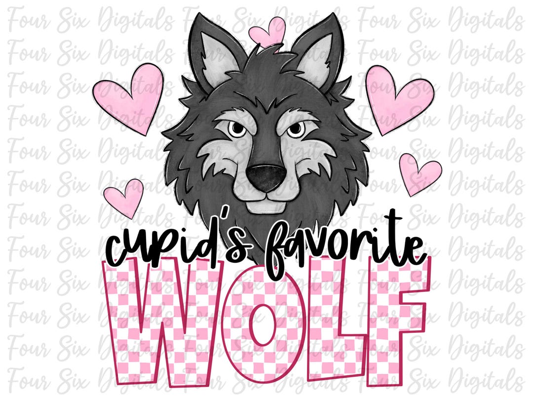Wolf Valentine Png, Go Fight Win Wolves, V-day Wolf School Spirit, Wolf ...