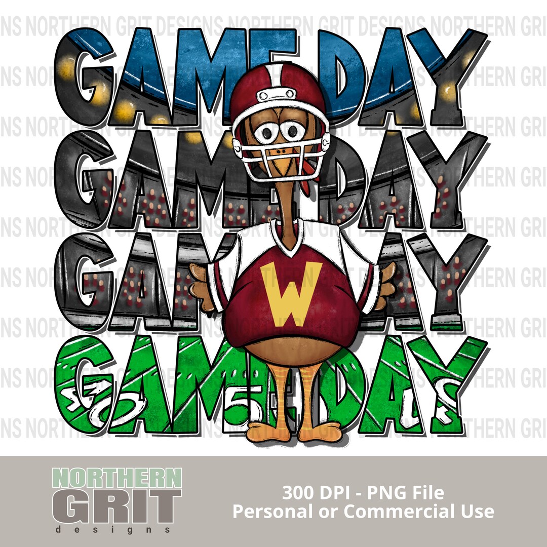 Game Day Turkey Png, Football Png, Thanksgiving Sublimation, DTF Design ...