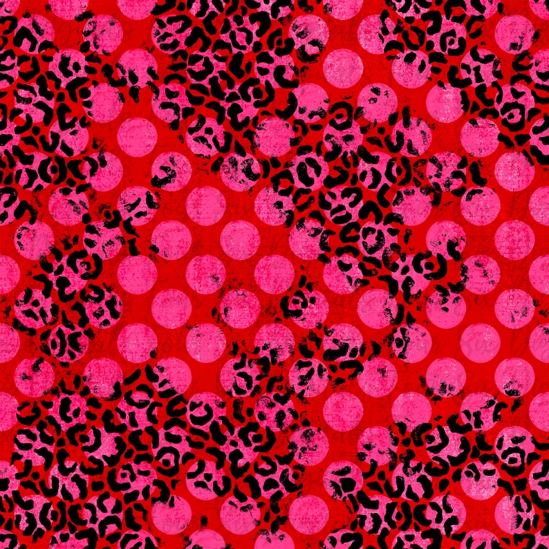 Polka Dots and Leopard Digital Paper Png, Animal Print Pattern, Digital ...
