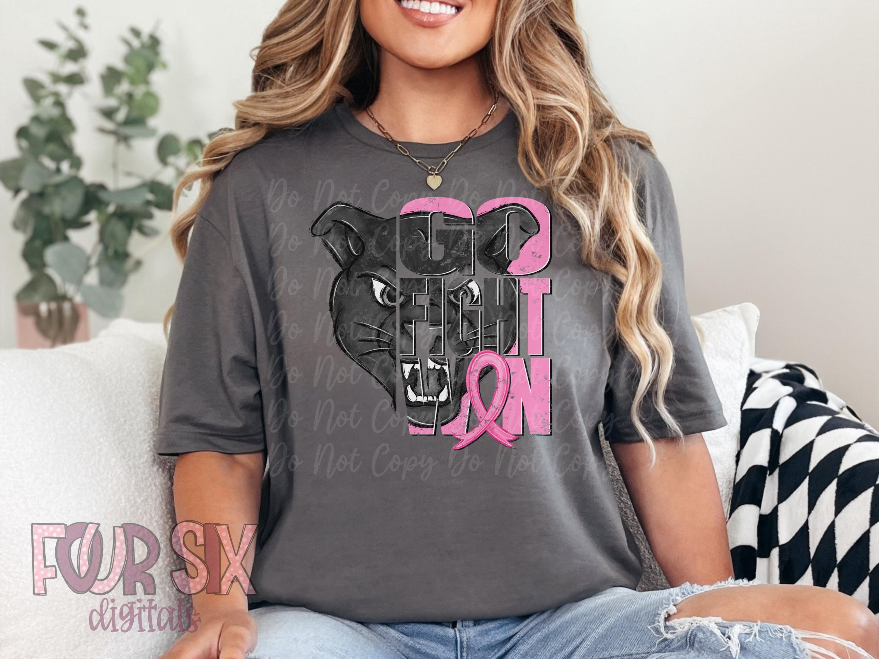 Go Fight Win Panther Png, Breast Cancer Awareness, Panthers Mascot ...