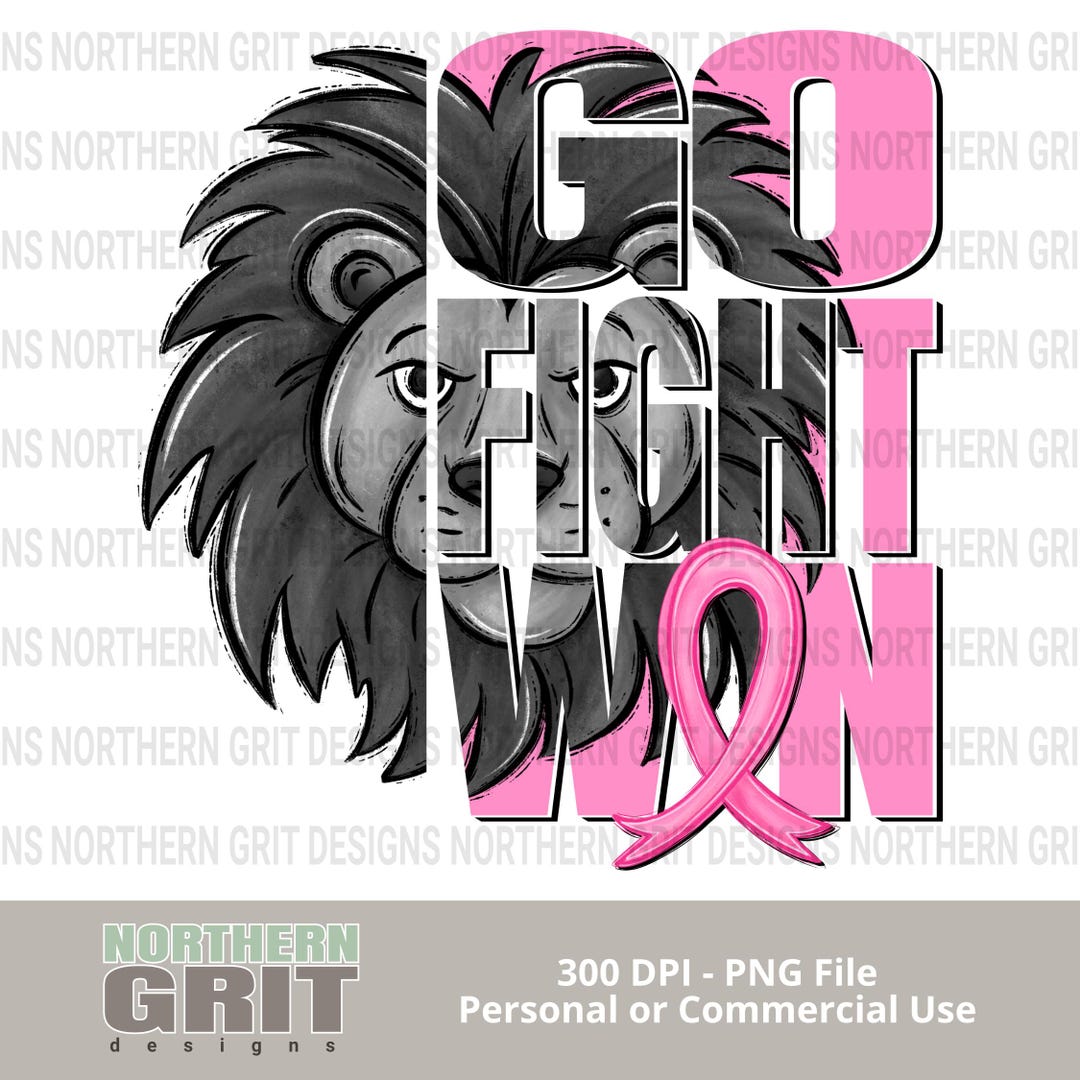 Go Fight Win Lion Png, Breast Cancer Awareness, Lions Mascot, Pink Out ...