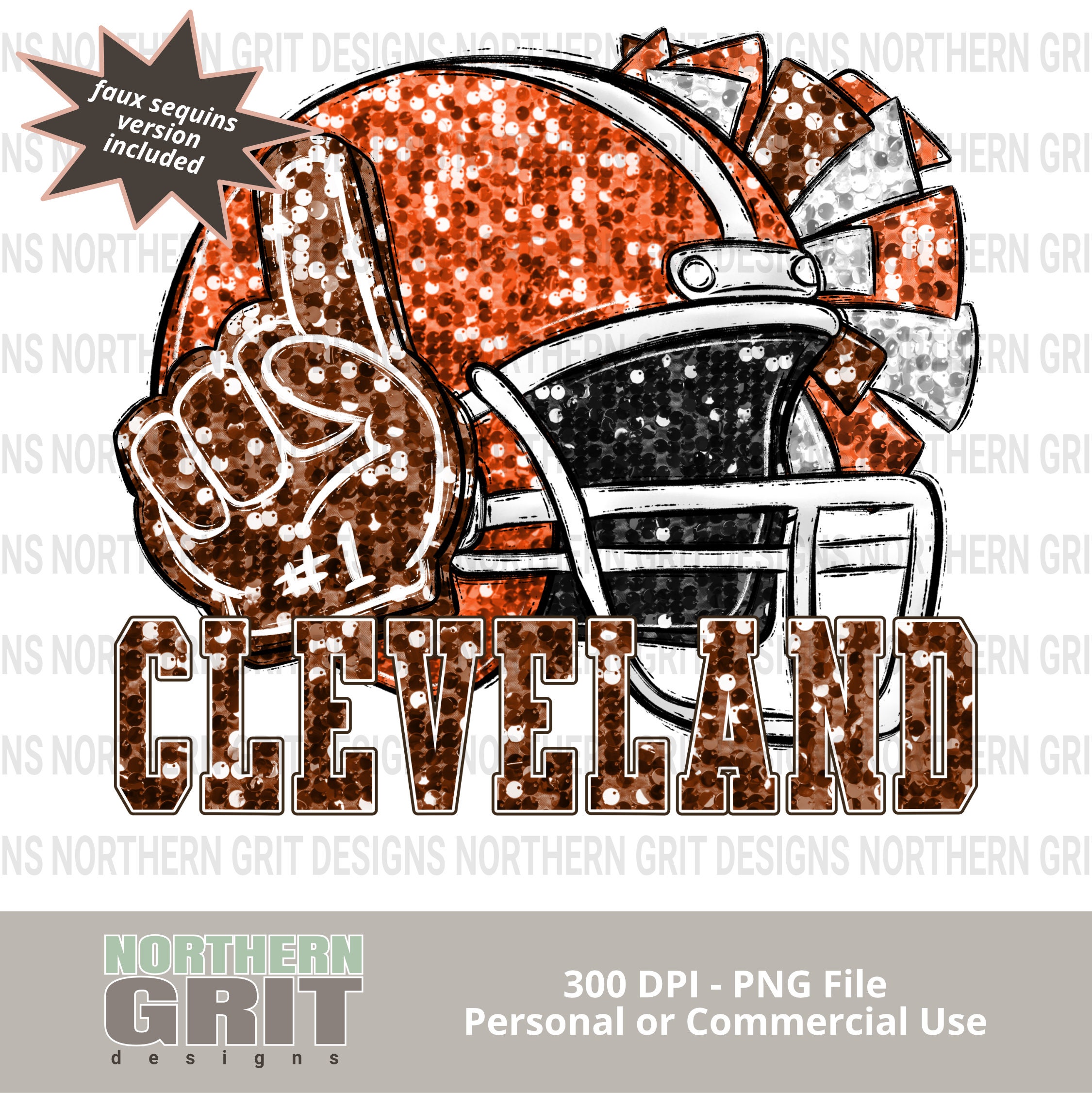 Cleveland Football Fan Png, Football Fan DTF Design, Cleveland Football ...
