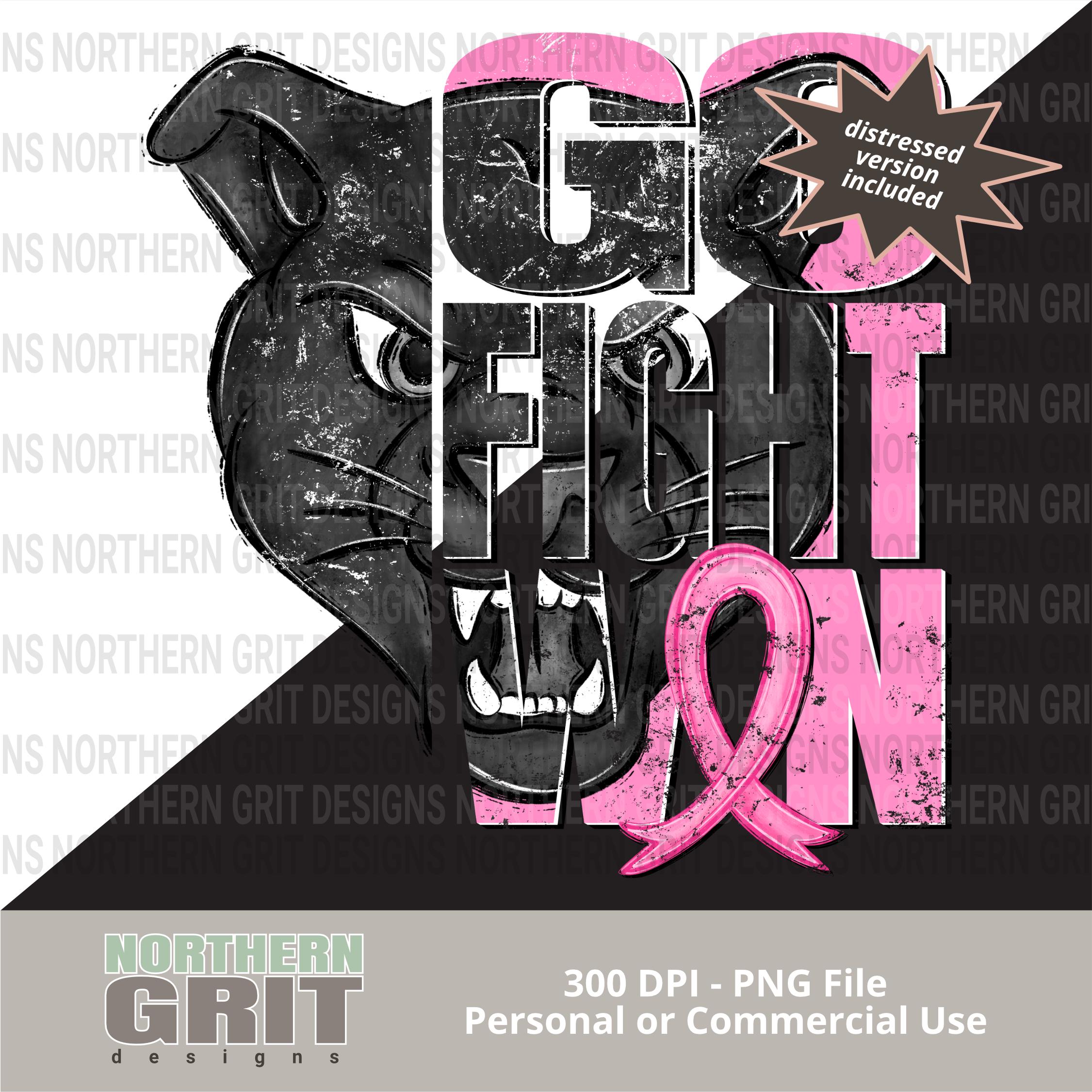 Go Fight Win Panther Png, Breast Cancer Awareness, Panthers Mascot ...