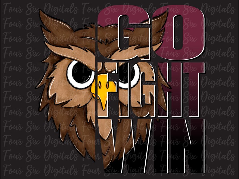 Go Fight Win Owls Png, Owls Png, School Spirit, Owls Mascot, Digital ...
