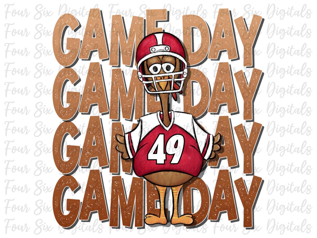 Game Day Turkey Png, Football Png, Thanksgiving Sublimation, DTG/DTF ...