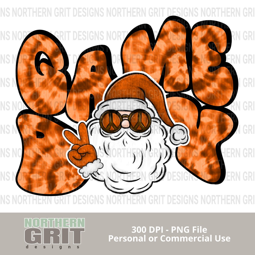 Game Day Santa Png, Groovy Santa, Santa Peace Sign Png, Cleveland ...