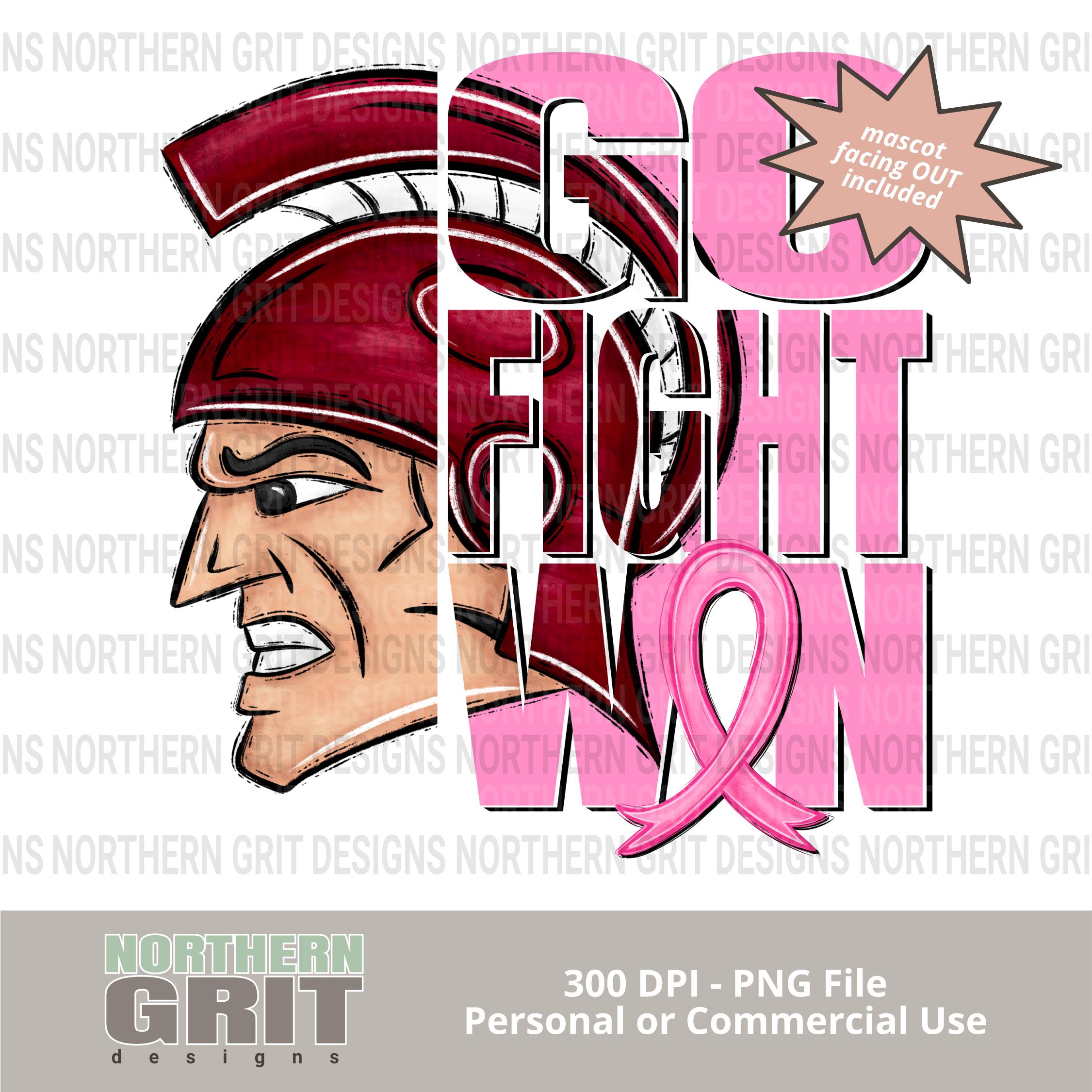 Go Fight Win Trojans Png, Breast Cancer Awareness, Trojans Mascot, Pink ...