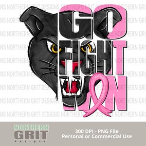 Go Fight Win Panther Png, Breast Cancer Awareness, Panthers Mascot ...