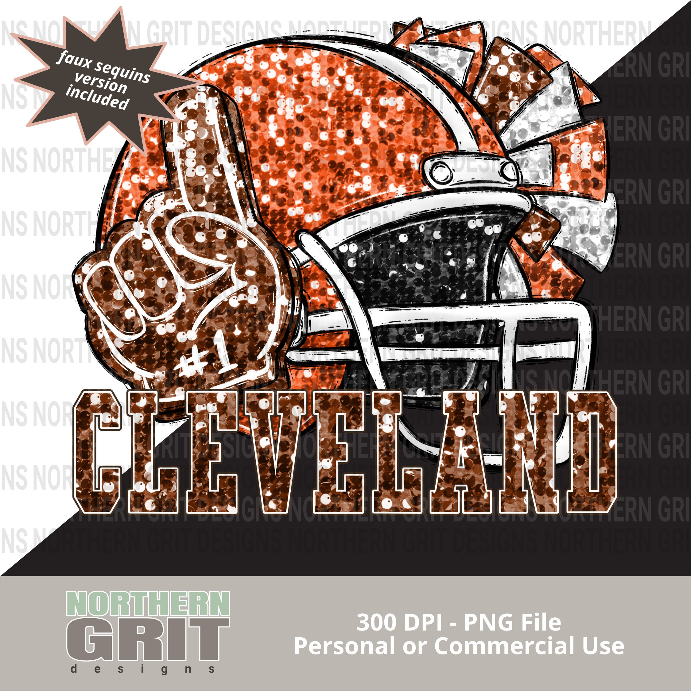 Cleveland Football Fan Png, Football Fan DTF Design, Cleveland Football ...