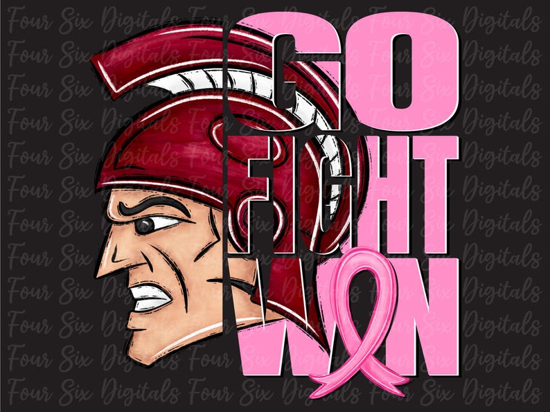 Go Fight Win Trojans Png, Breast Cancer Awareness, Trojans Mascot, Pink ...