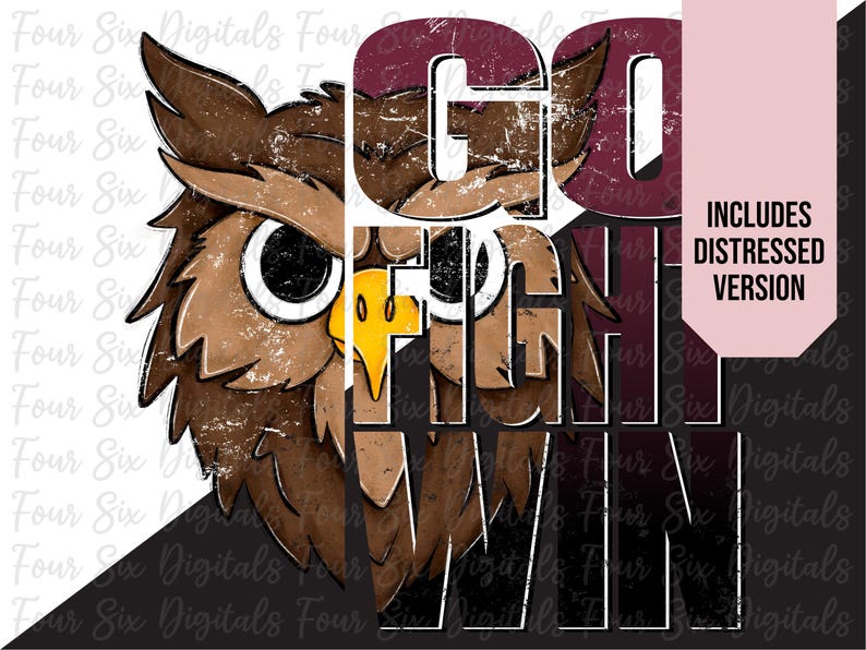 Go Fight Win Owls Png, Owls Png, School Spirit, Owls Mascot, Digital ...