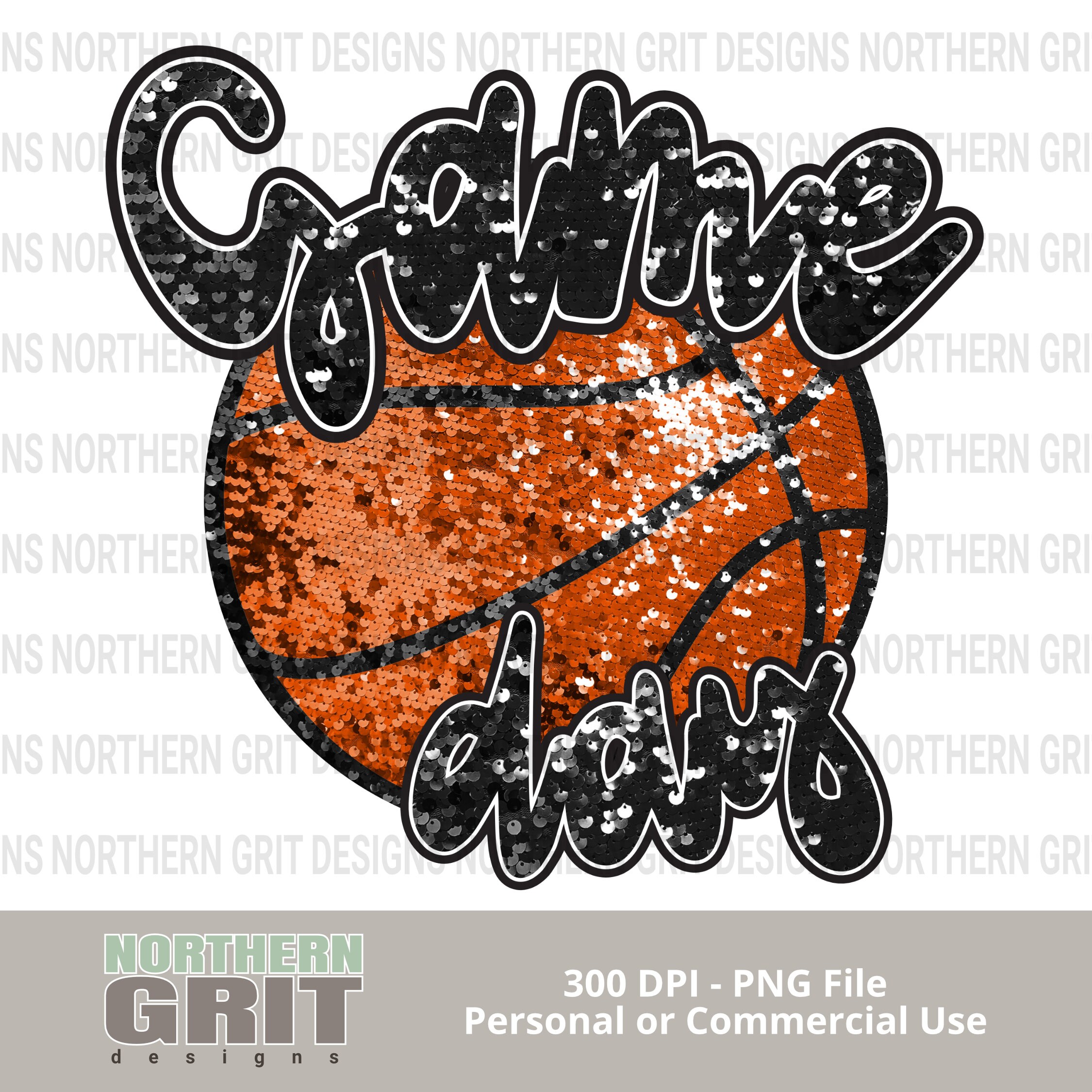 Game Day Basketball Png, Basketball Png, Faux Sequin Basketball, Team ...