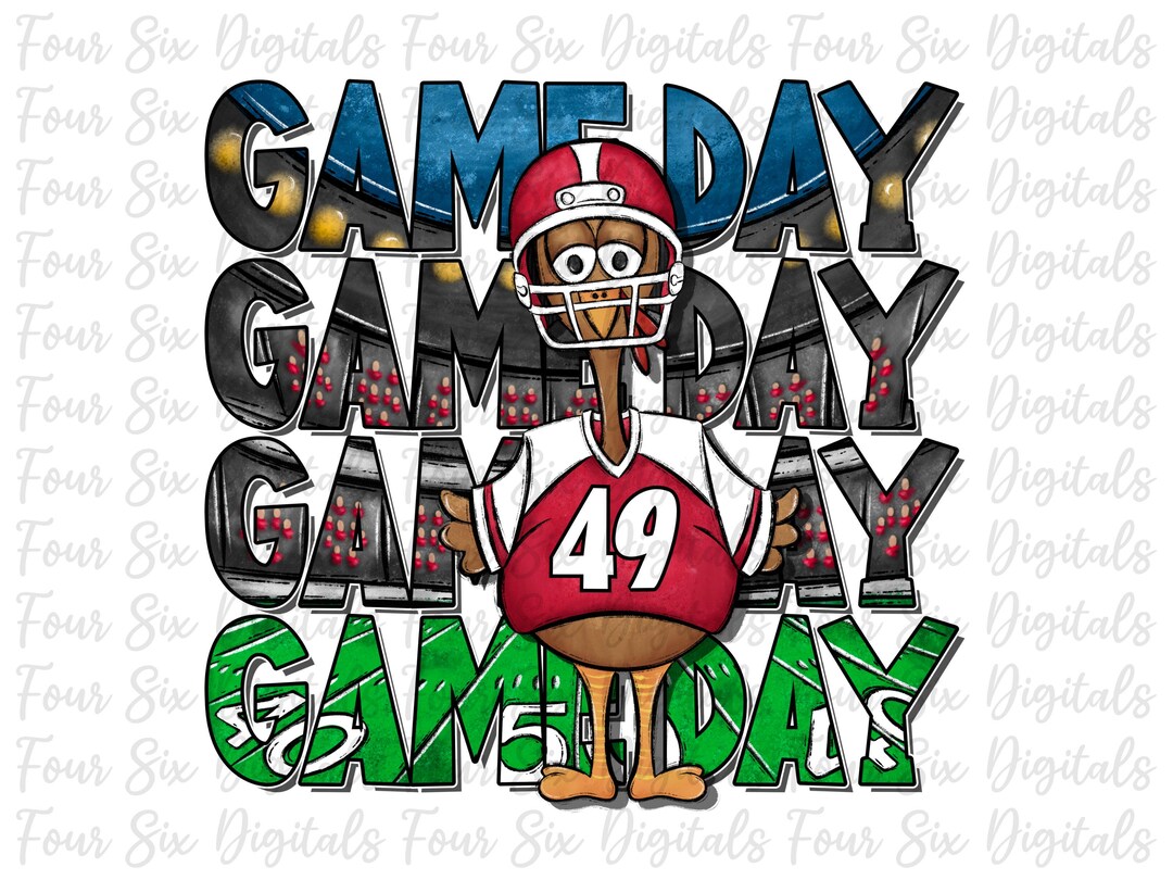 Game Day Turkey Png, Football Png, Thanksgiving Sublimation, DTG/DTF ...