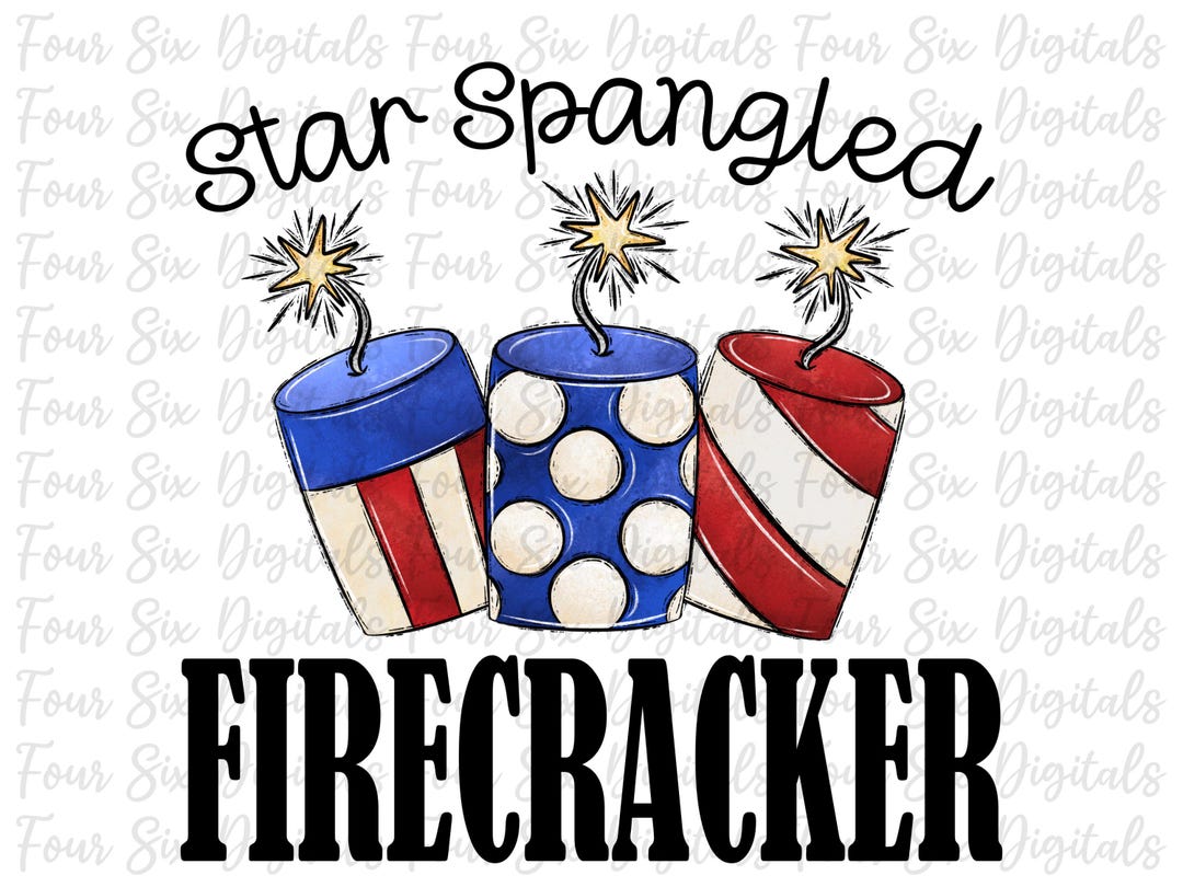 Star Spangled Firecracker Png, Patriotic Digital Design, 4th of July ...