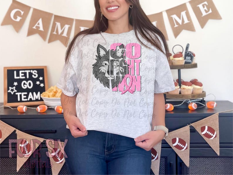 Go Fight Win Wolves Png, Breast Cancer Awareness, Wolf Mascot, Pink Out ...