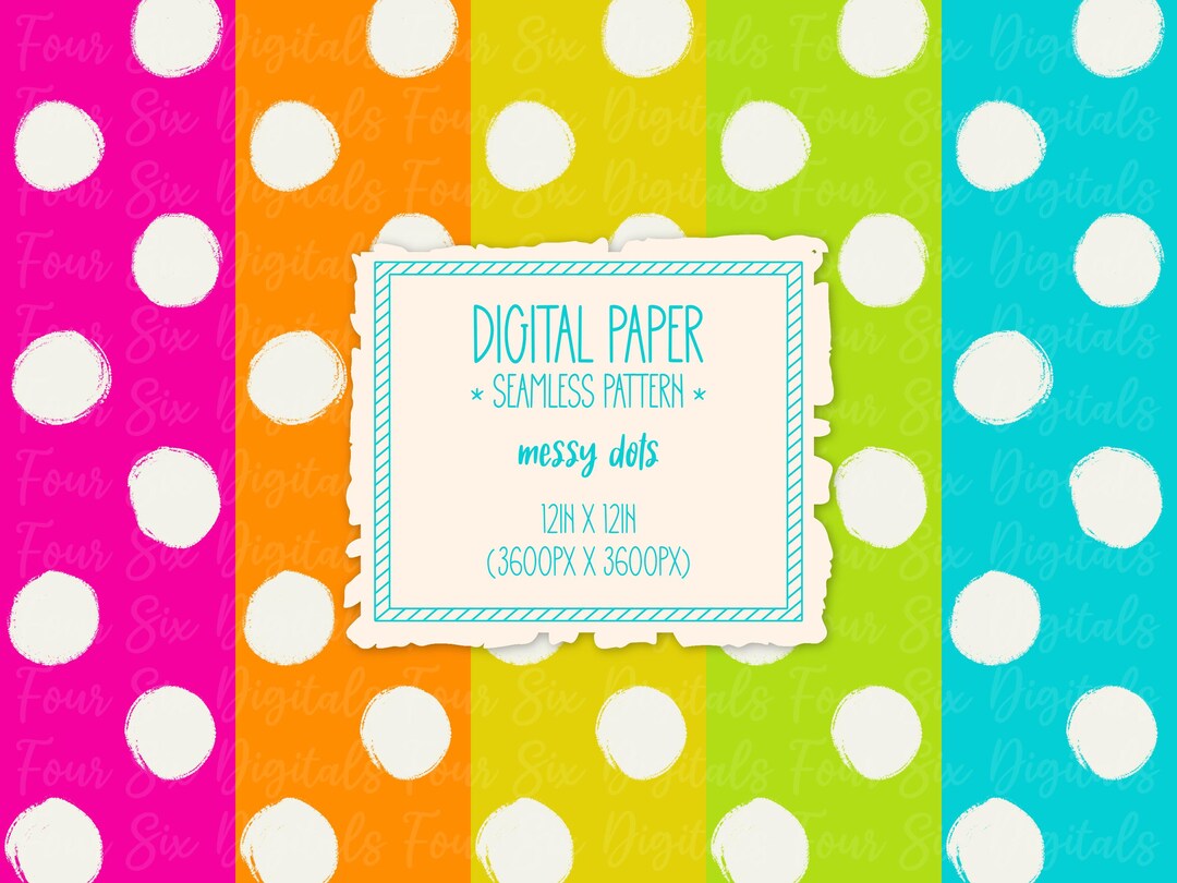 Messy Dots Digital Paper Png, Polka Dot Pattern, Digital Download ...