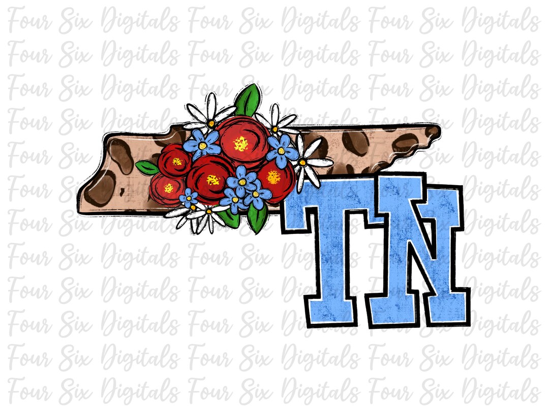 State of Tennessee Png, Floral, Patriotic, Leopard Tennessee Png, Red ...