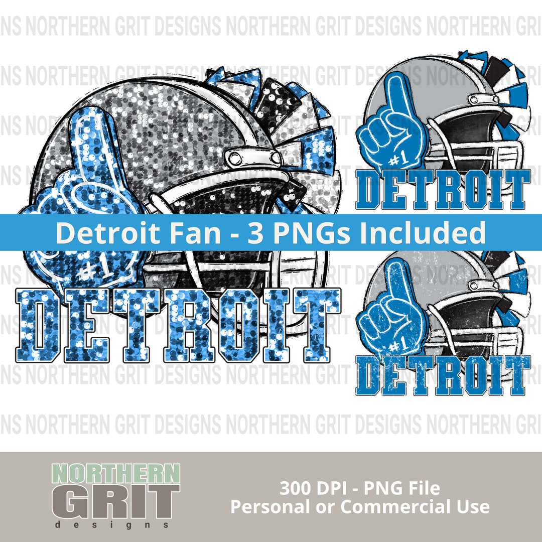 Detroit Football Fan Png, Football Fan DTF Design, Detroit Football Png ...