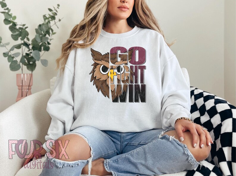 Go Fight Win Owls Png, Owls Png, School Spirit, Owls Mascot, Digital ...