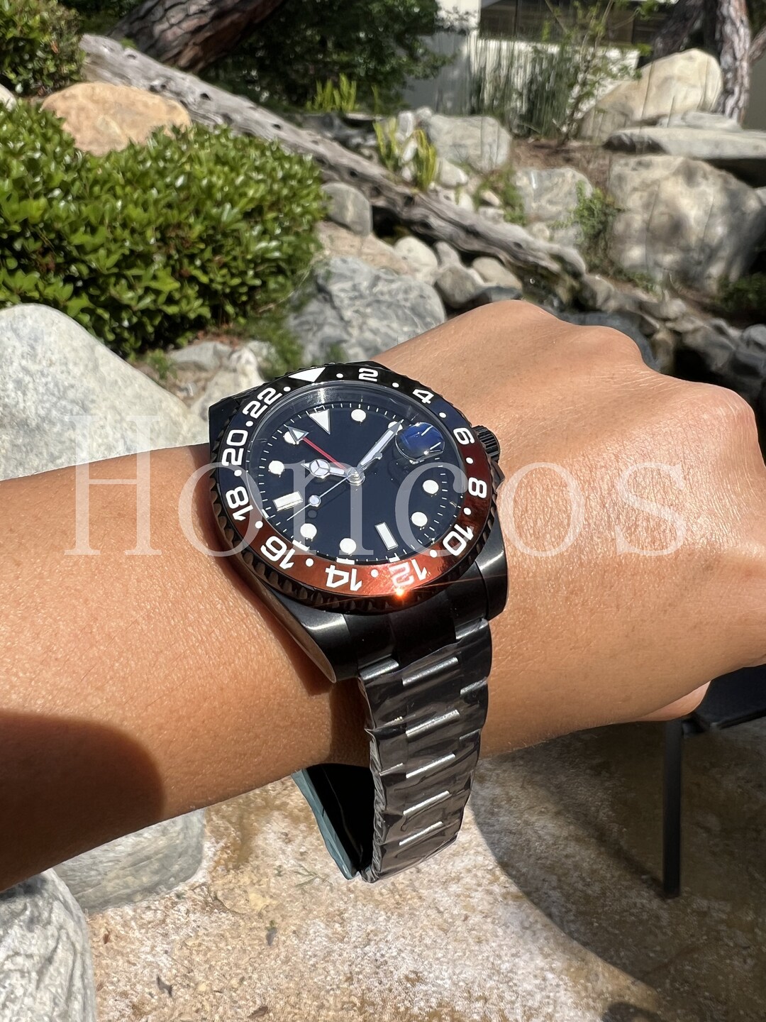 Custom Made MODS GMT Style Watch With All Black Case and Oyster ...