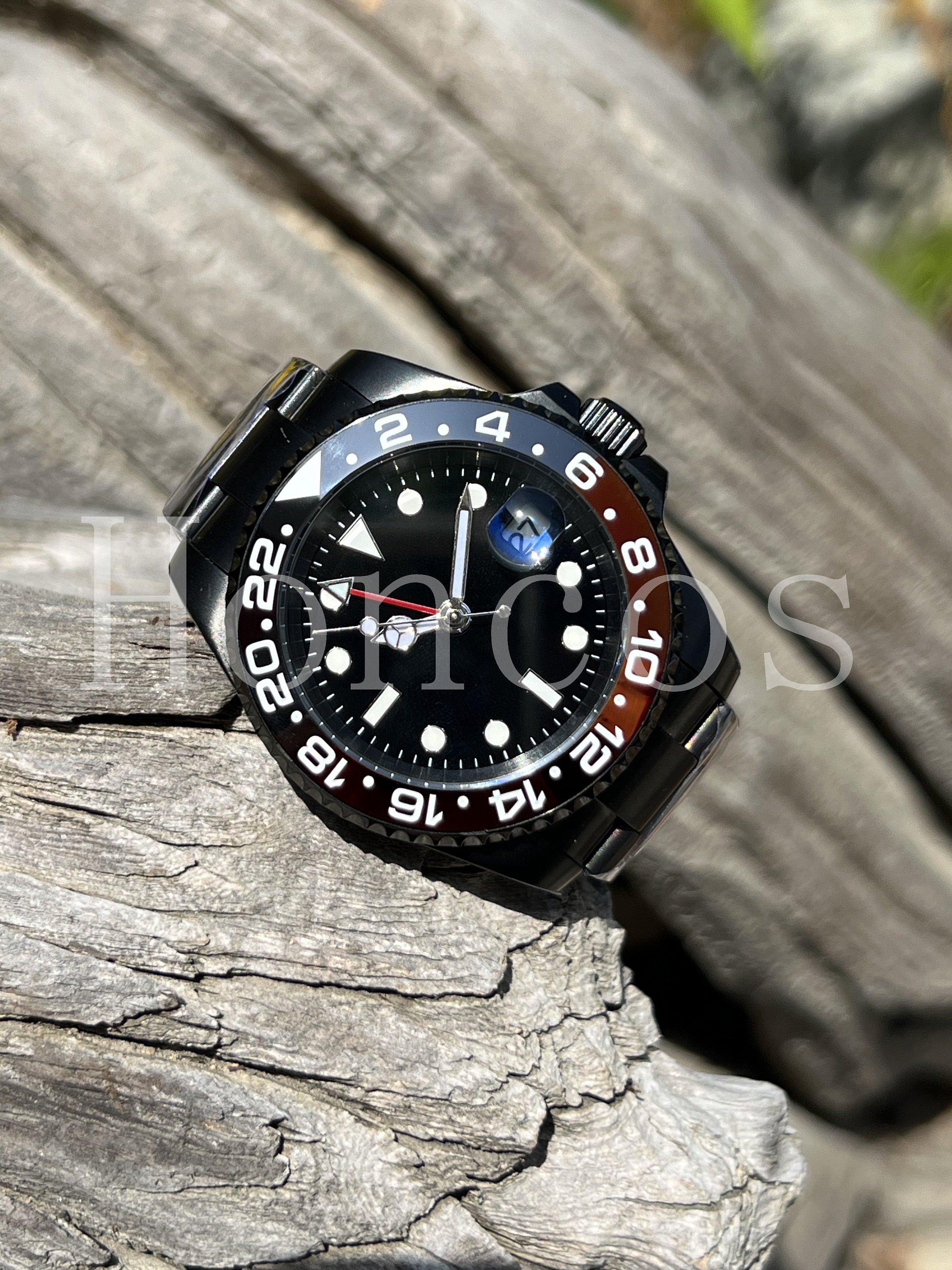 Custom Made MODS GMT Style Watch With All Black Case and Oyster ...