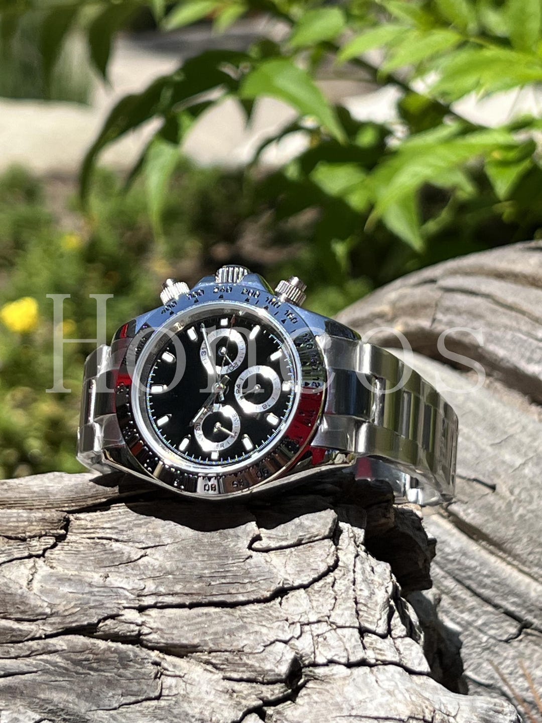 Custom Made MODS Daytona Style Watch Silver Case Oyster Bracelet Band ...