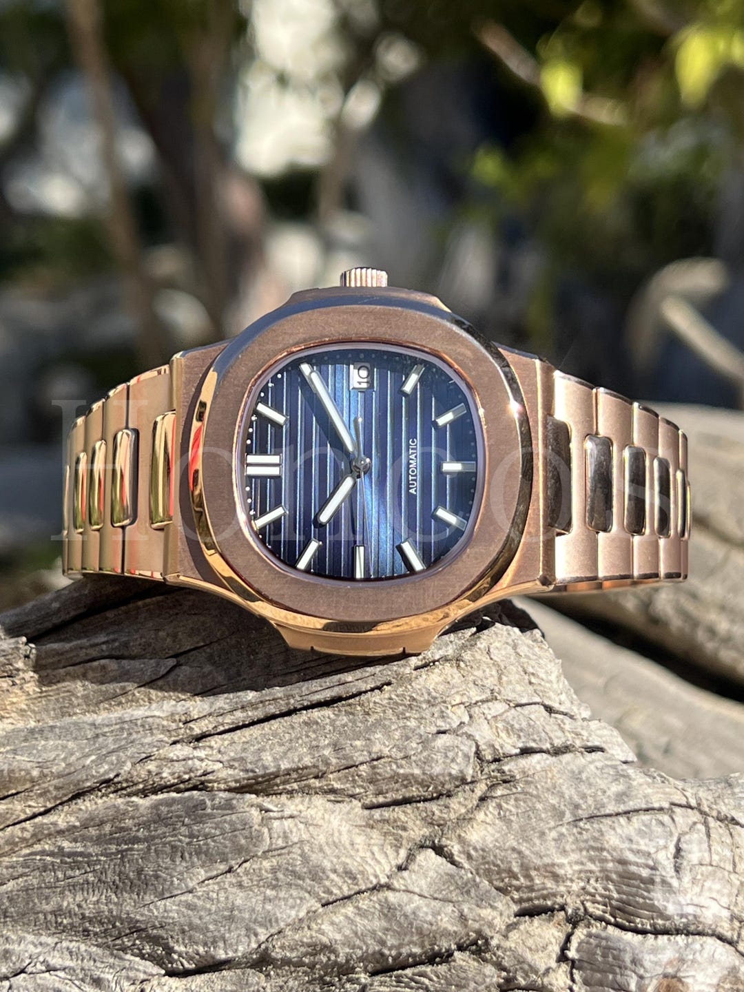 Custom Made MODS Nautilus Watch With SKX NH35 5711A Style Blue Dial and ...