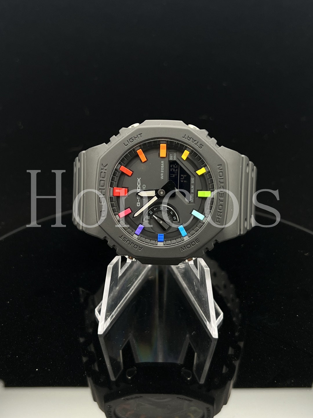 Custom Made MODS Casioak Watch GA2100-1A1 Rainbow Scale Ring - Etsy