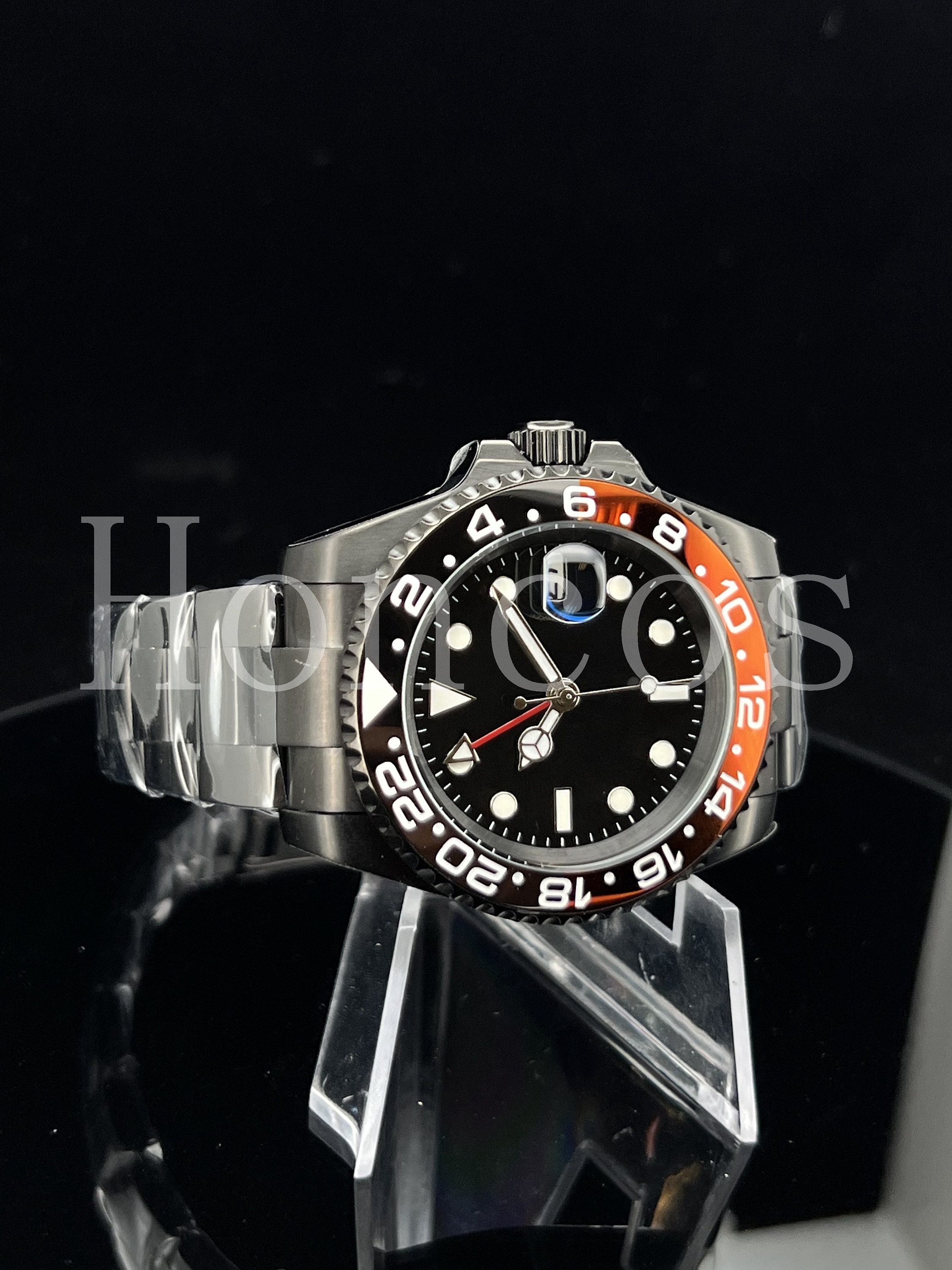 Custom Made MODS GMT Style Watch With All Black Case and Oyster ...