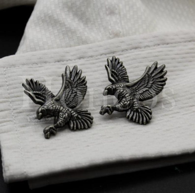 Hunting Flying Eagle Custom Made Cufflinks Vintage Wildlife Jewelry Gift Silver - Etsy