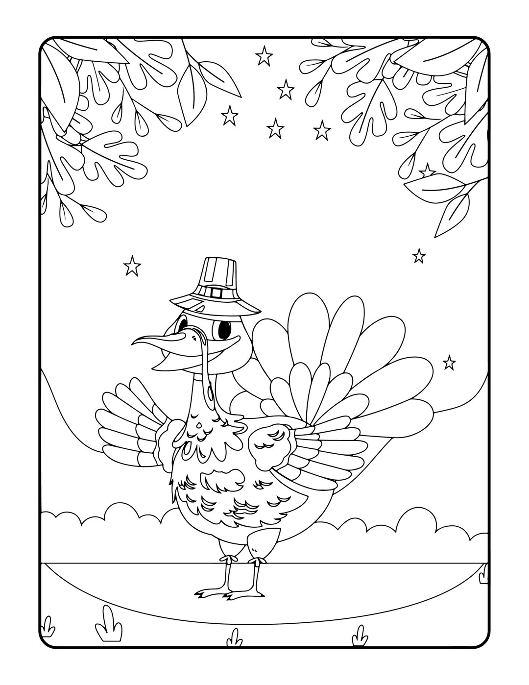 20 Page Digital Thanksgiving Coloring Book - Etsy