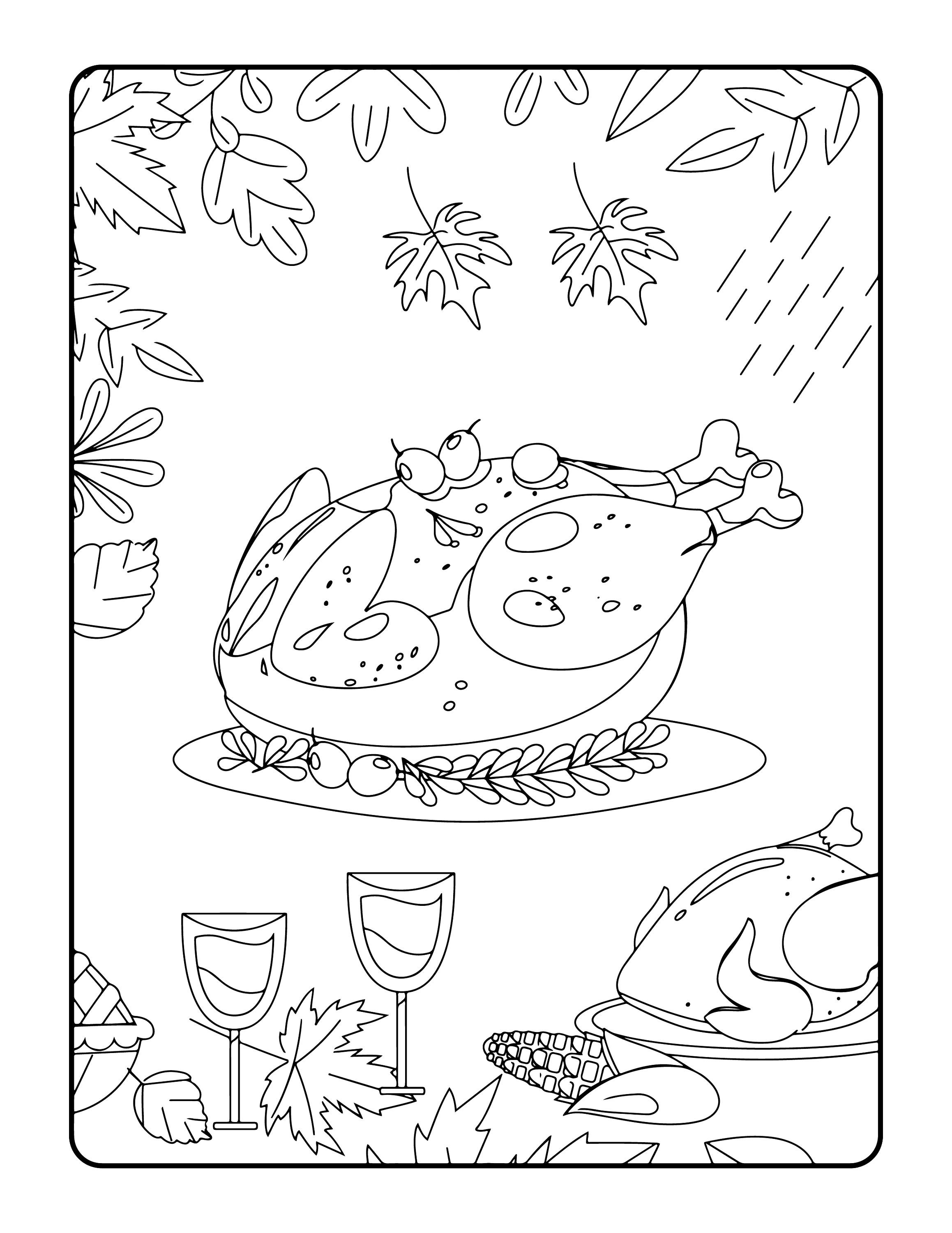 20 Page Digital Thanksgiving Coloring Book - Etsy