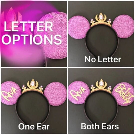 Rapunzel Crown Minnie Ears,personalized Minnie Ears,customized Ears ...