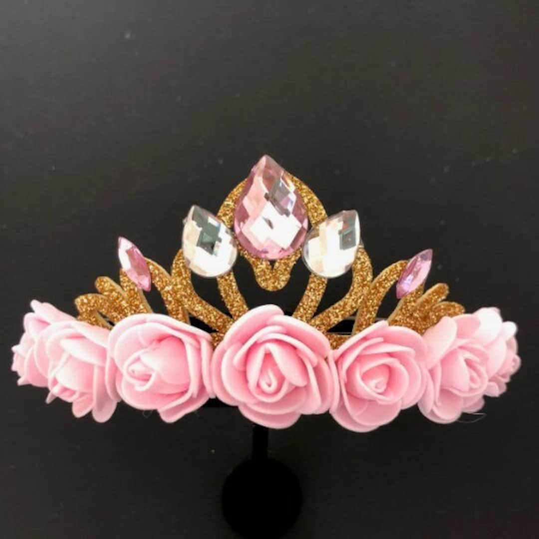 Light Pink Flower Crown,rose Crown,elastic Headband,disney Aurora ...