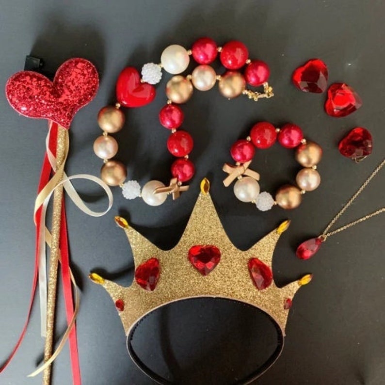 Queen of Hearts Crown Set,black Crown,alice in Wonderland Queen Crown ...